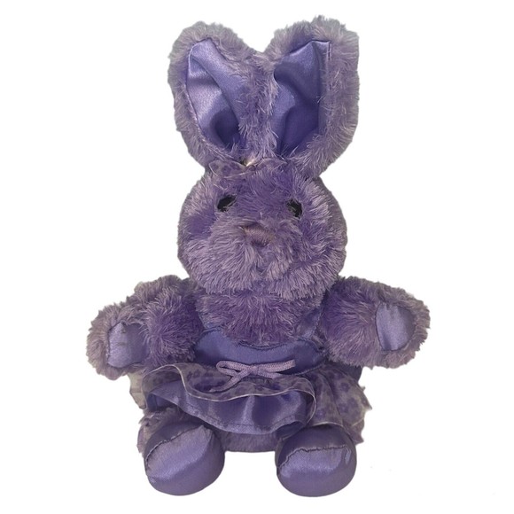 Walmart | Toys | Walmart Purple Easter Bunny Rabbit Plush Ruffle Floral Bow Skirt 8 Inches Tall ...